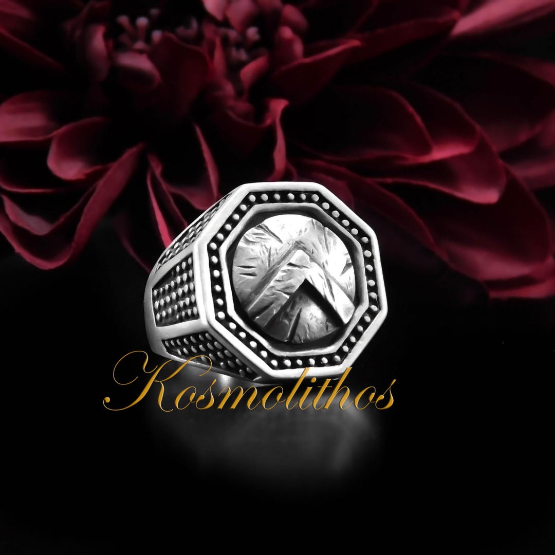 Spartan Shield Sterling Silver Signet Ring, Greek Symbol Jewelry ...
