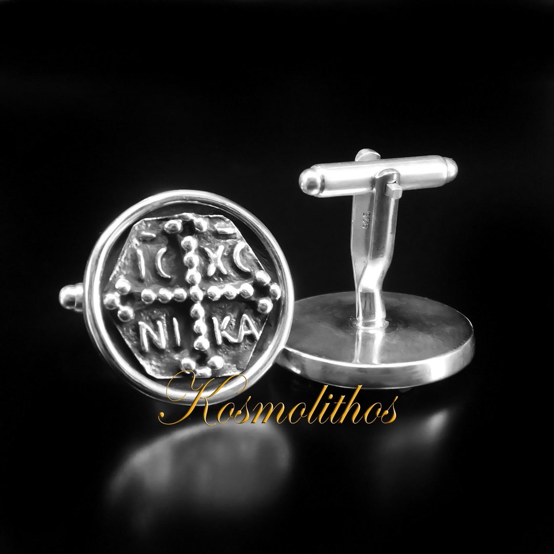 Silver Cross Cufflinks Gift for Men, Byzantine Cufflinks, Sterling ...