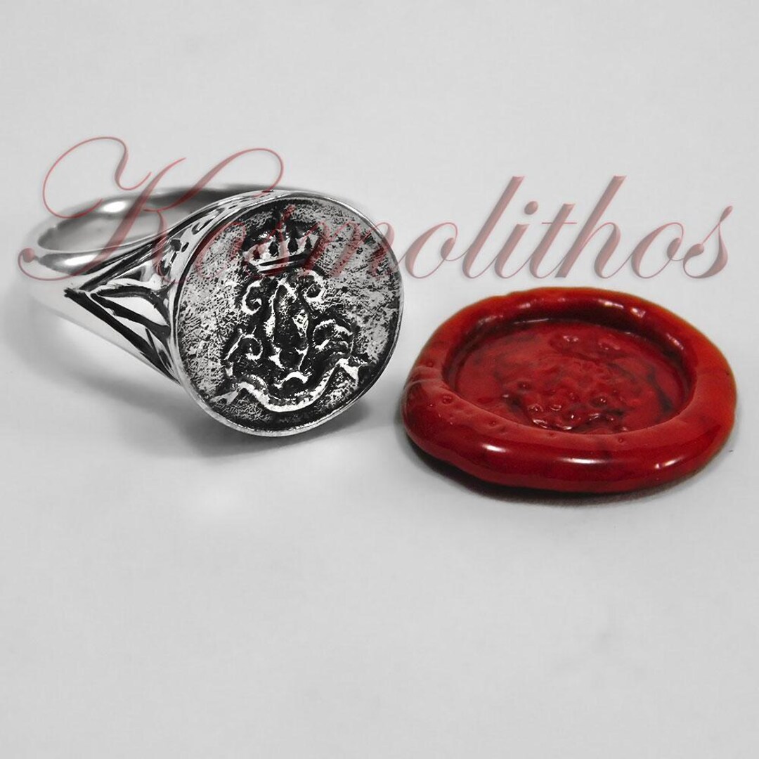 Sterling Silver Signet Ring, Wax Seal, Coat of Arms, Family Crest ...