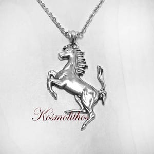 Ferrari Horse Sterling Silver Necklace Gift for Men, Ferrari Pendant ...