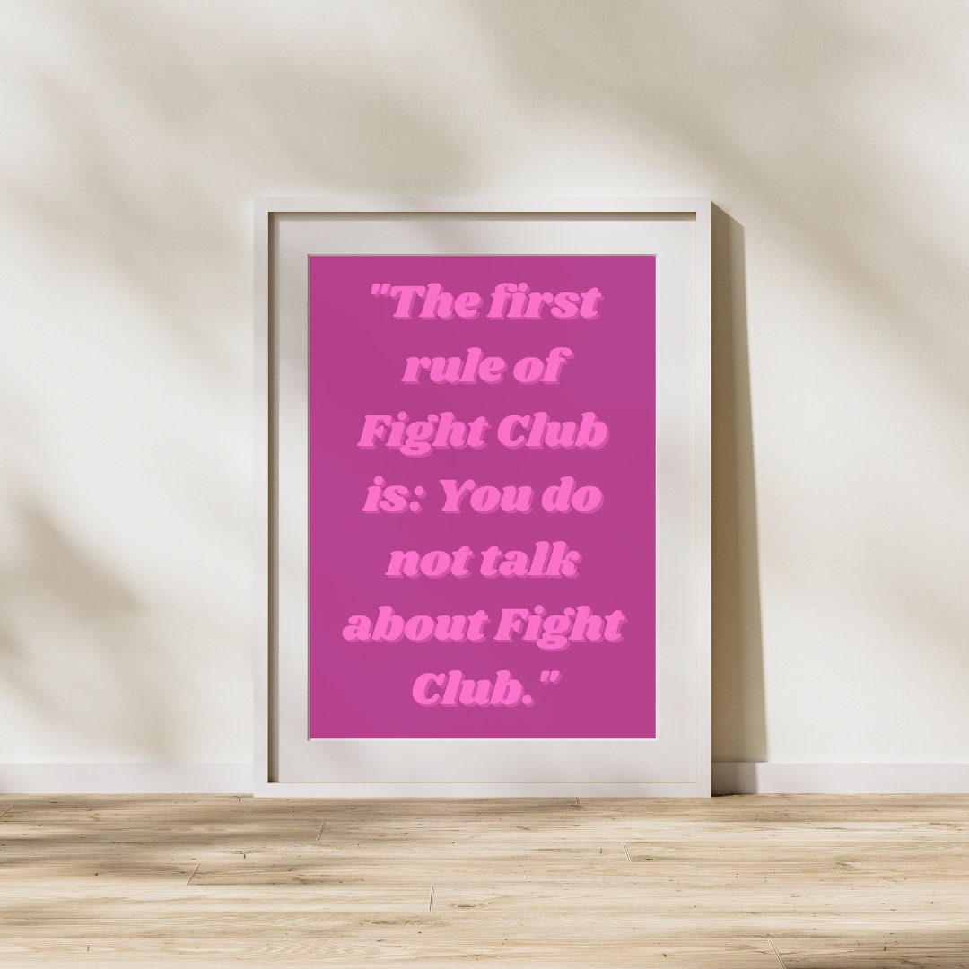 DIGITAL. FIGHT CLUB Quotes Posters. Printable Wall Art. Digital Print ...