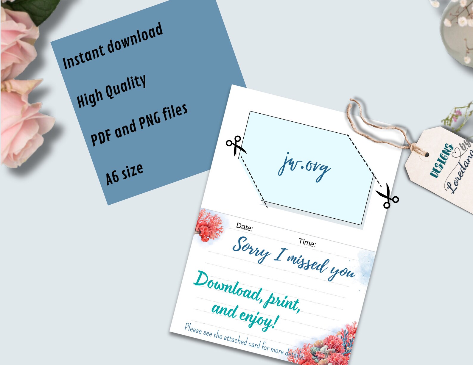 JW 'sorry I Missed You' Note & Card Holder 12 Under the Sea themed ...