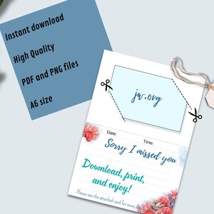 JW 'sorry I Missed You' Note & Card Holder 12 Under the Sea themed ...