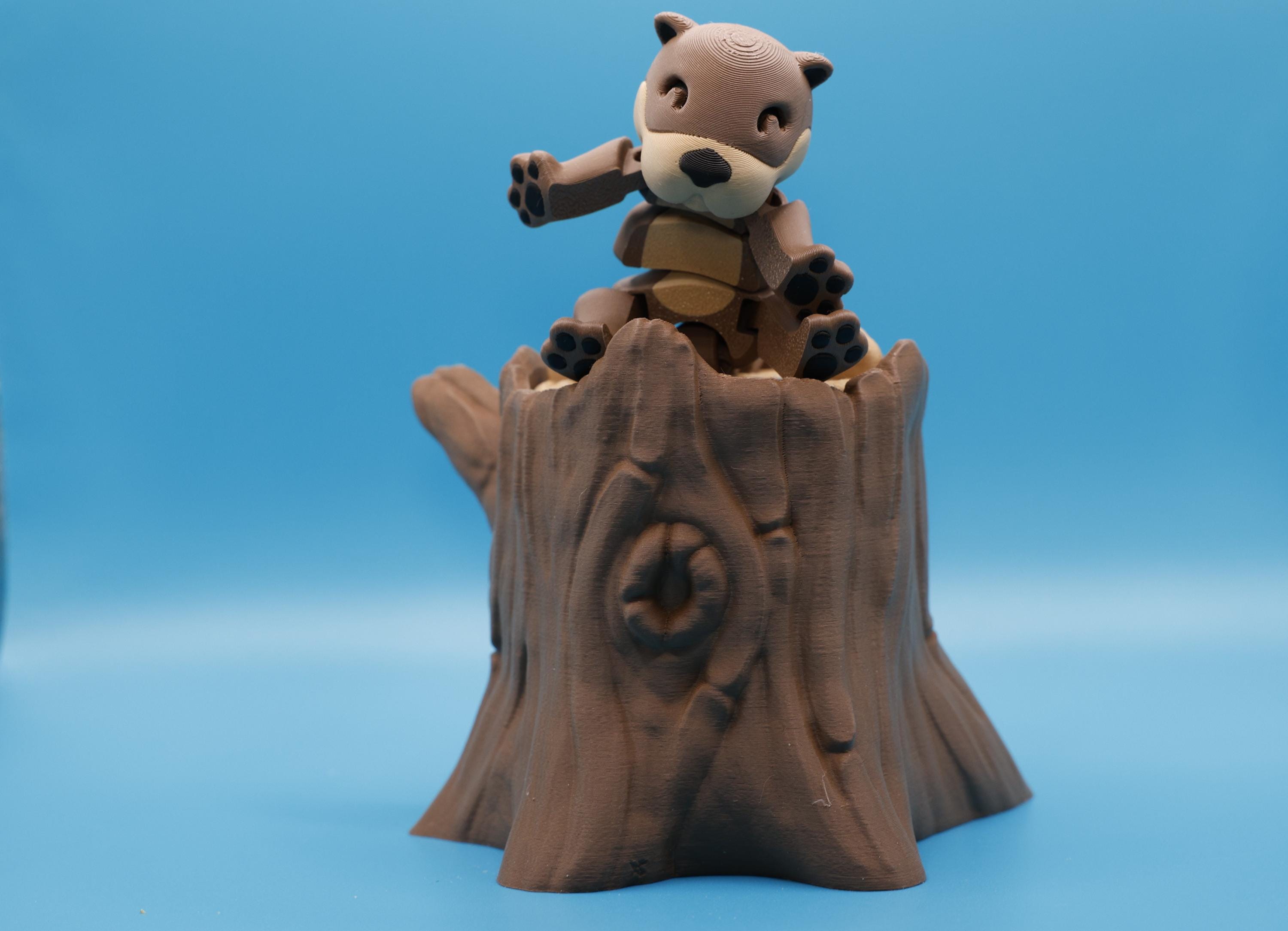 Tree Critters/ 3D Prints/ Fidget Toys/ Fox/ Otter/ Beaver/ Tree Trunk ...