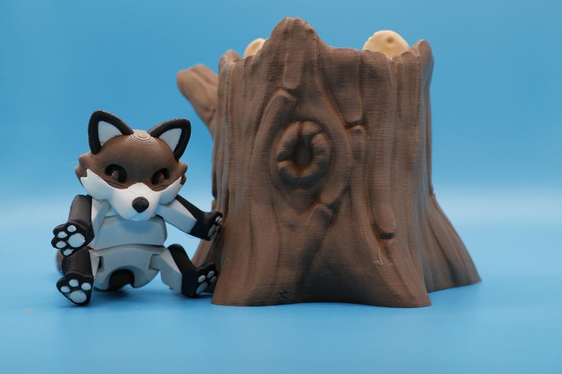 Tree Critters/ 3D Prints/ Fidget Toys/ Fox/ Otter/ Beaver/ Tree Trunk ...
