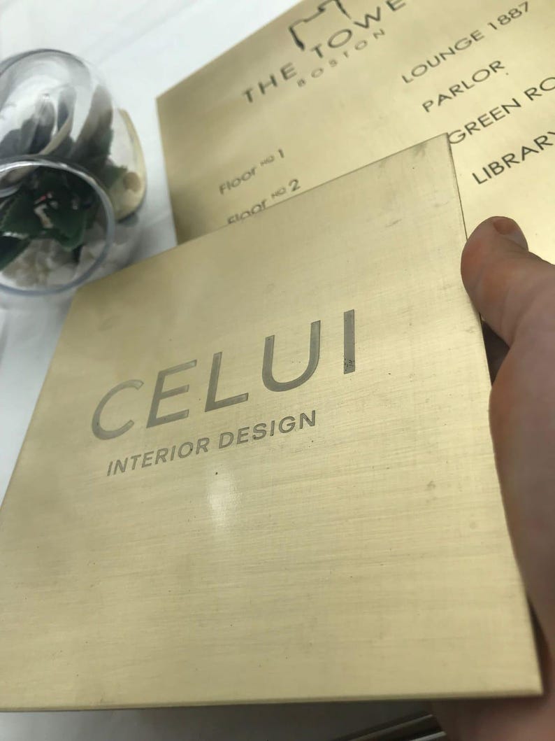 Custom Brass Plaques Handmade — Etched Embossed Metal Nameplate for ...