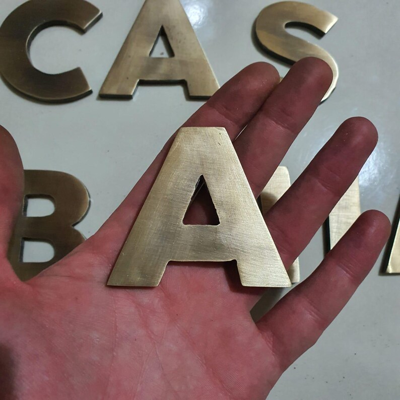 Brushed Brass Letters Antique Aged Brass Letters Polished Brass Letters ...