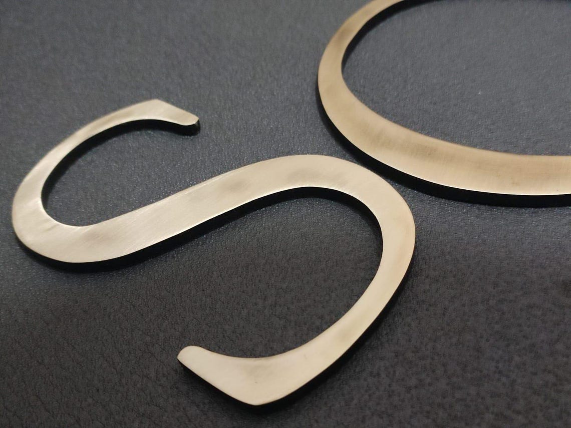 Brushed Brass Letters - Unlacquered Cast Brass Letters - Antique Aged ...