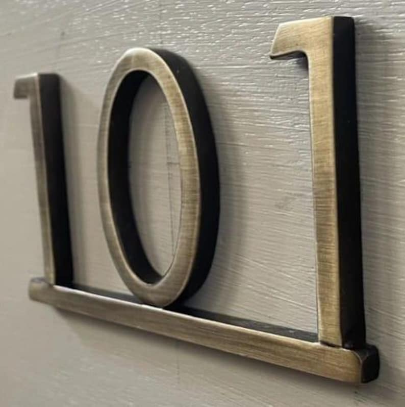 Antique Aged Brass Numbers Cast Brass Letters Brushed Brass Numbers ...