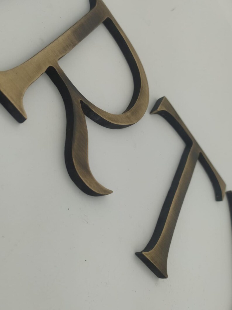Antique Aged Brass Letters - Cast Brass Letters - Brushed Brass Letters ...