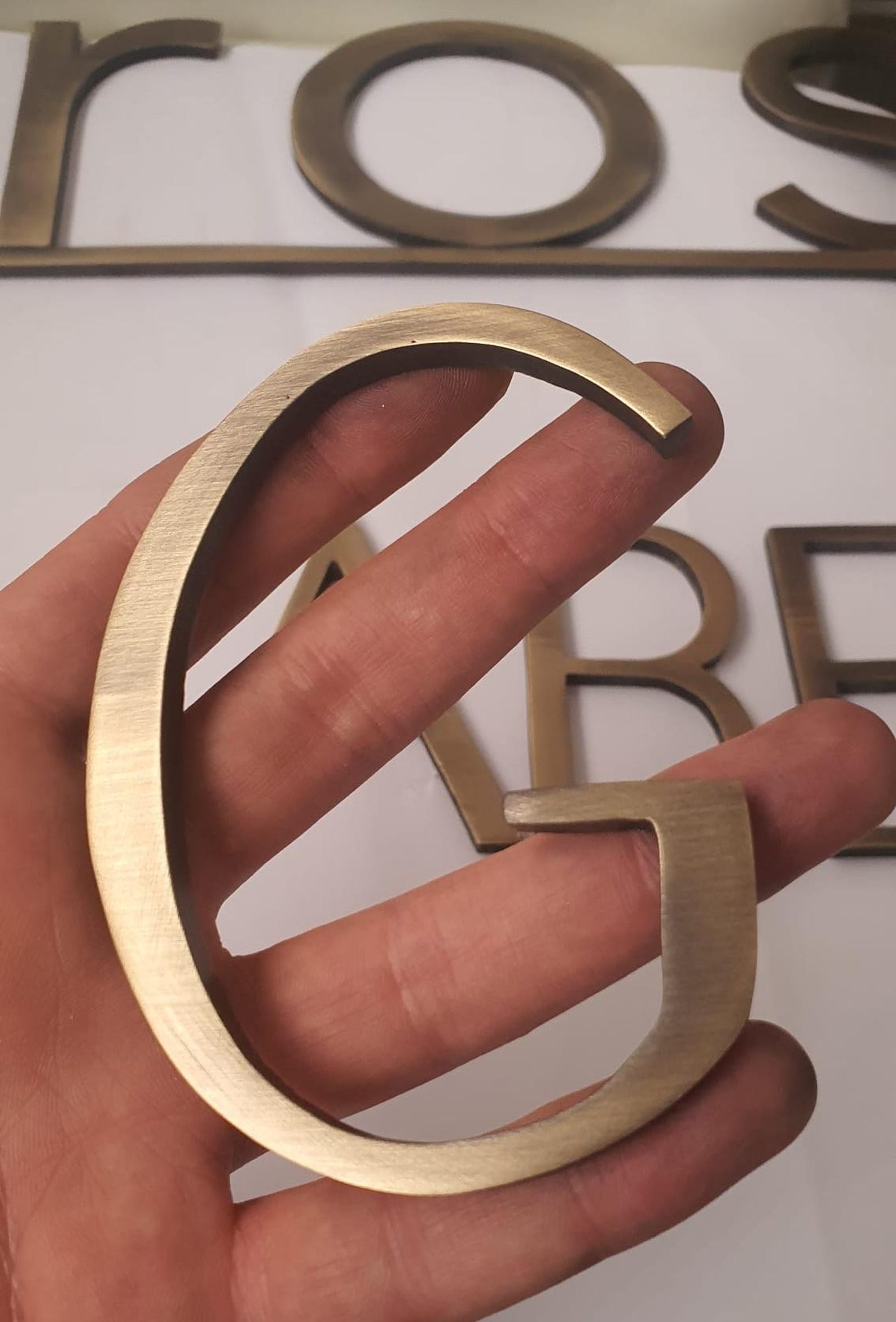 Brushed Brass Letters - Unlacquered Cast Brass Letters - Antique Aged ...