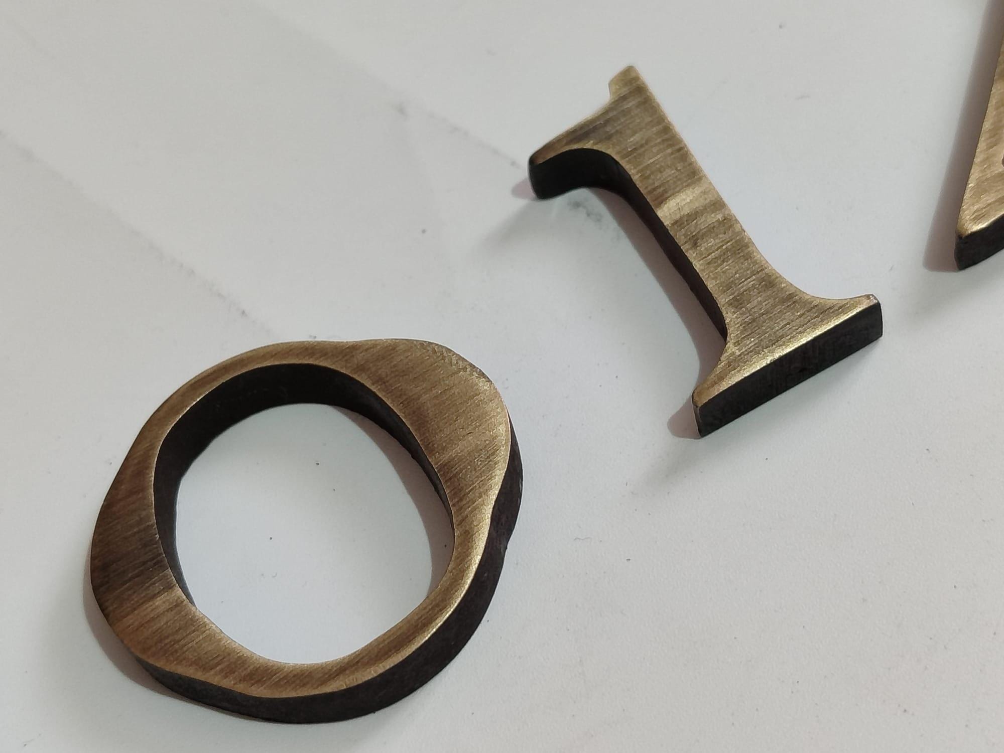 Antique Aged Brass Letters Cast Brass Letters Brushed Brass Letters ...