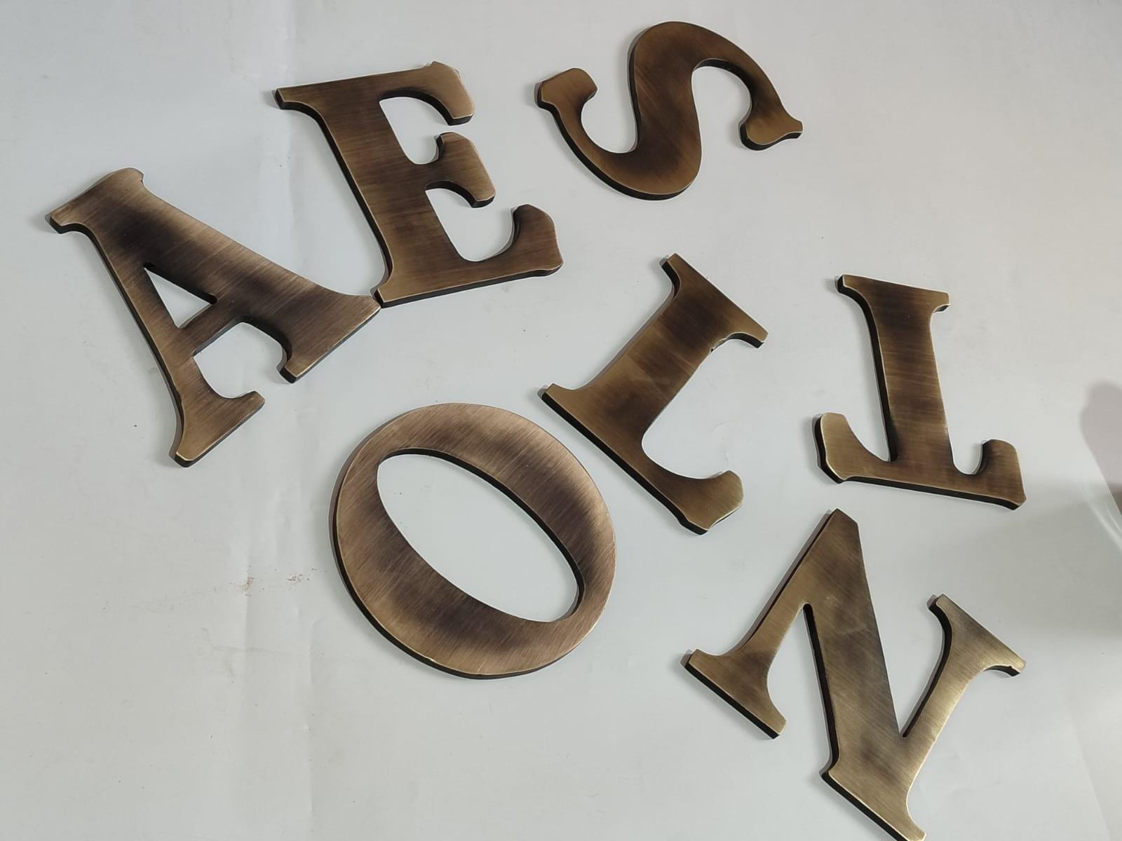 Antique Aged Brass Letters Cast Brass Letters Brushed Brass Letters ...
