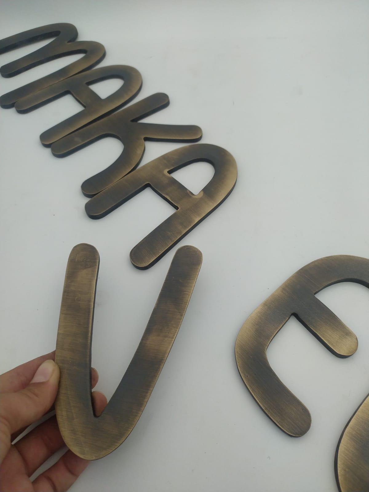 Antique Aged Brass Letters - Cast Brass Letters - Brushed Brass Letters ...