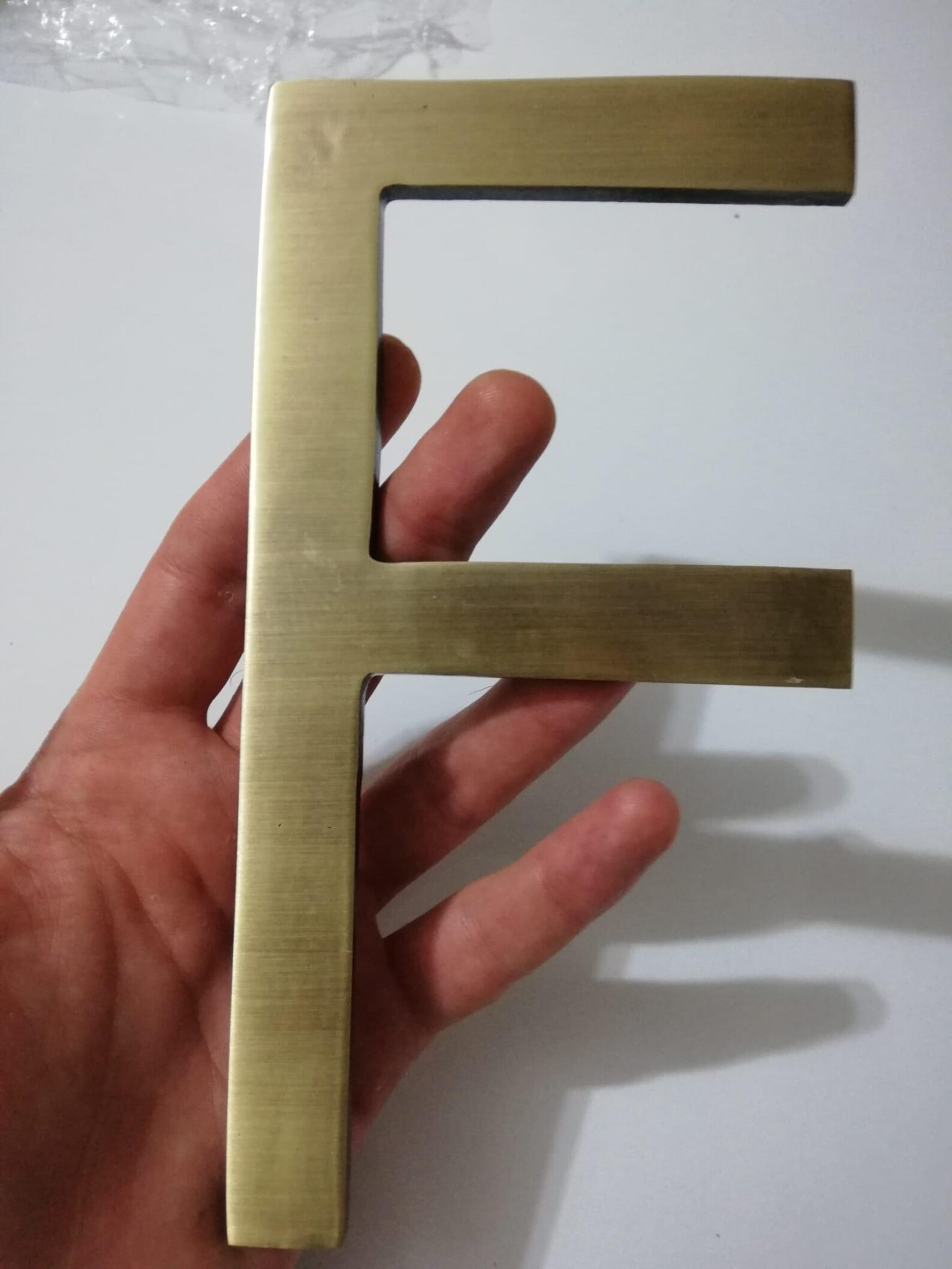 Handcrafted Matte Brushed Solid Brass Letters — Architectural Satin ...