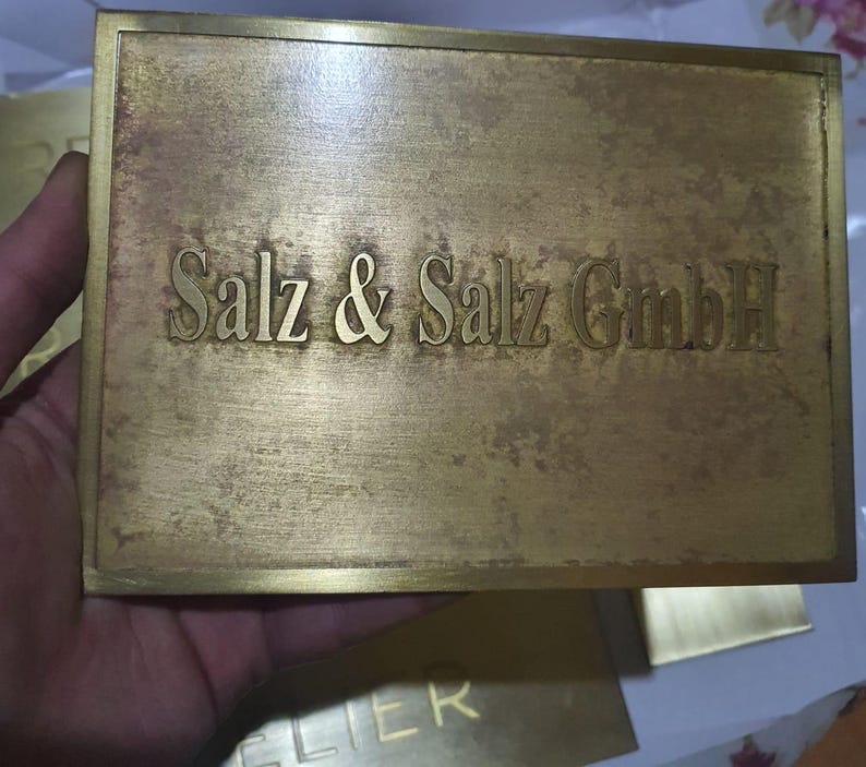 Custom Brass Plaque - Cast Brass Sign - Antique Brass Plaque - Brushed ...