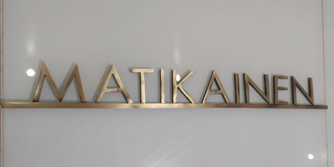 Custom Brass Letters With Underline — Handmade Solid Cast Metal ...