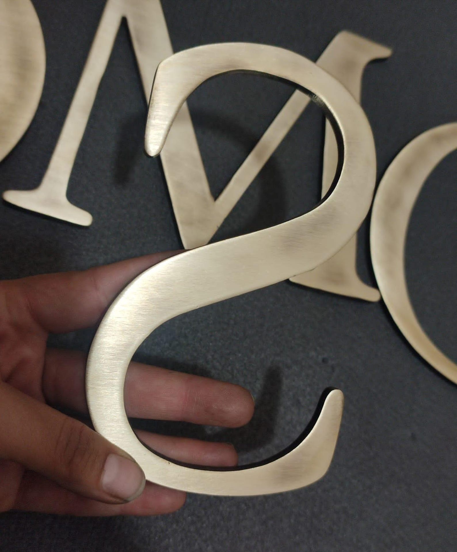 Brushed Brass Letters - Unlacquered Cast Brass Letters - Antique Aged ...