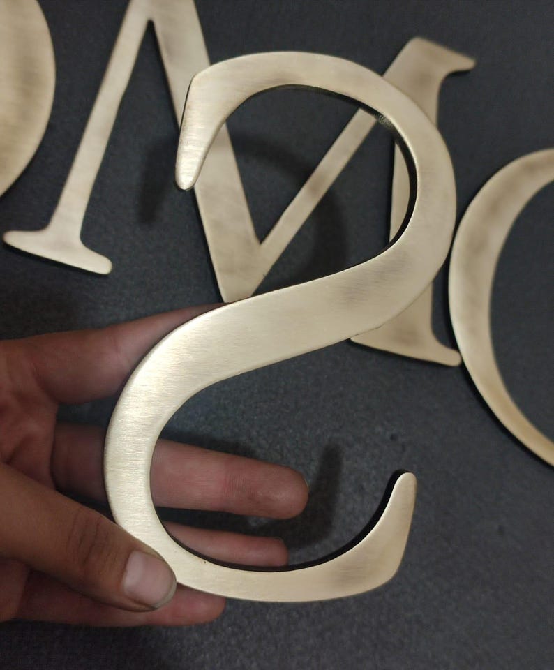 Brushed Brass Letters - Unlacquered Cast Brass Letters - Antique Aged ...