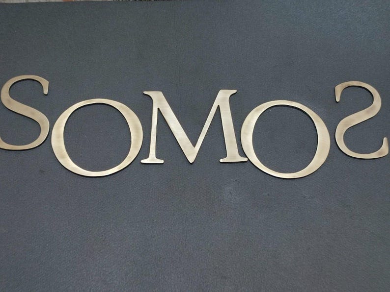 Handcrafted Matte Brushed Solid Brass Letters — Architectural Satin ...