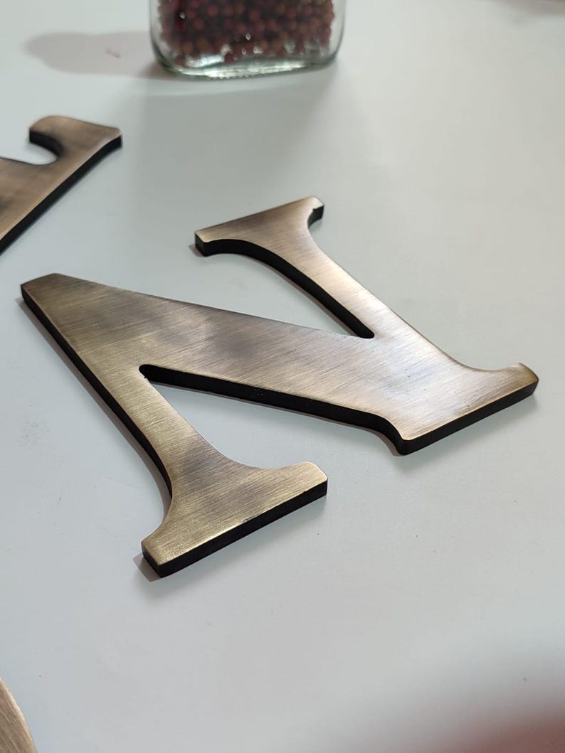 Antique Aged Brass Letters - Cast Brass Letters - Brushed Brass Letters ...