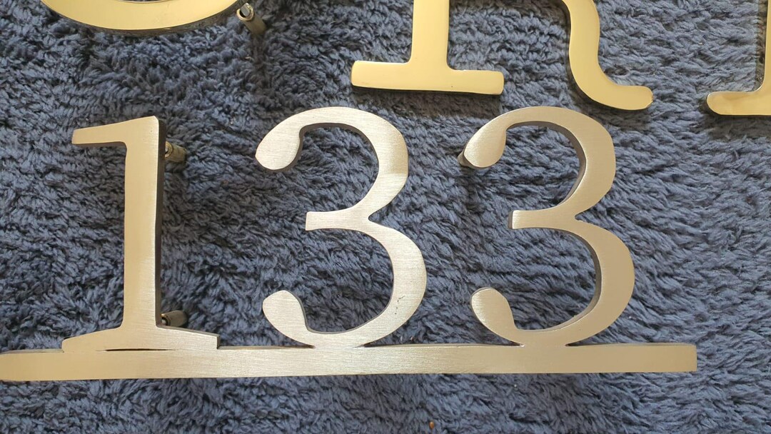 Handcrafted Matte Brushed Solid Brass Letters — Architectural Satin ...