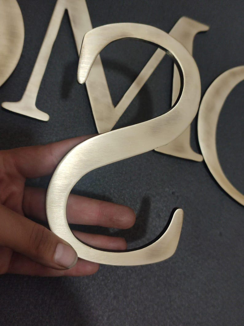 Custom Antique Brass Letters | Solid Cast House Name & Number Sign ...