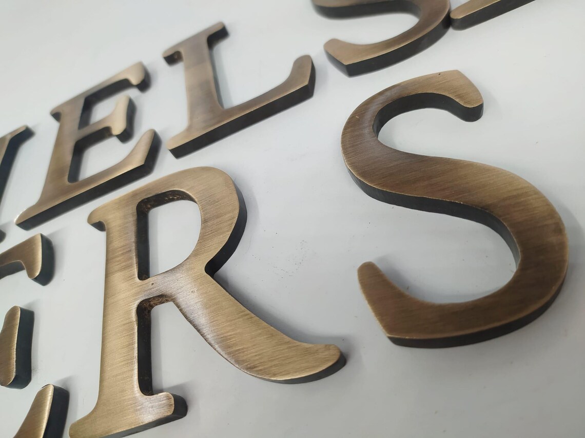 Antique Aged Brass Letters Cast Brass Letters Brushed Brass Letters ...