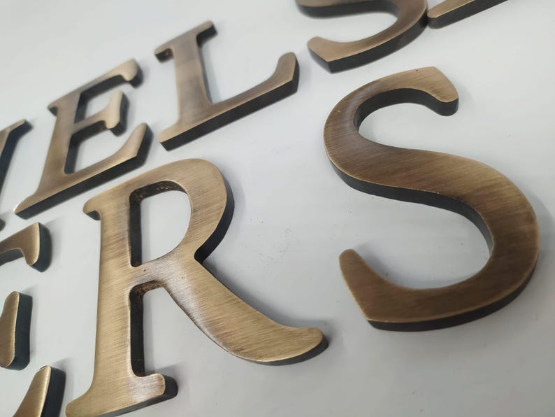 Antique Aged Brass Letters Cast Brass Letters Brushed Brass Letters ...