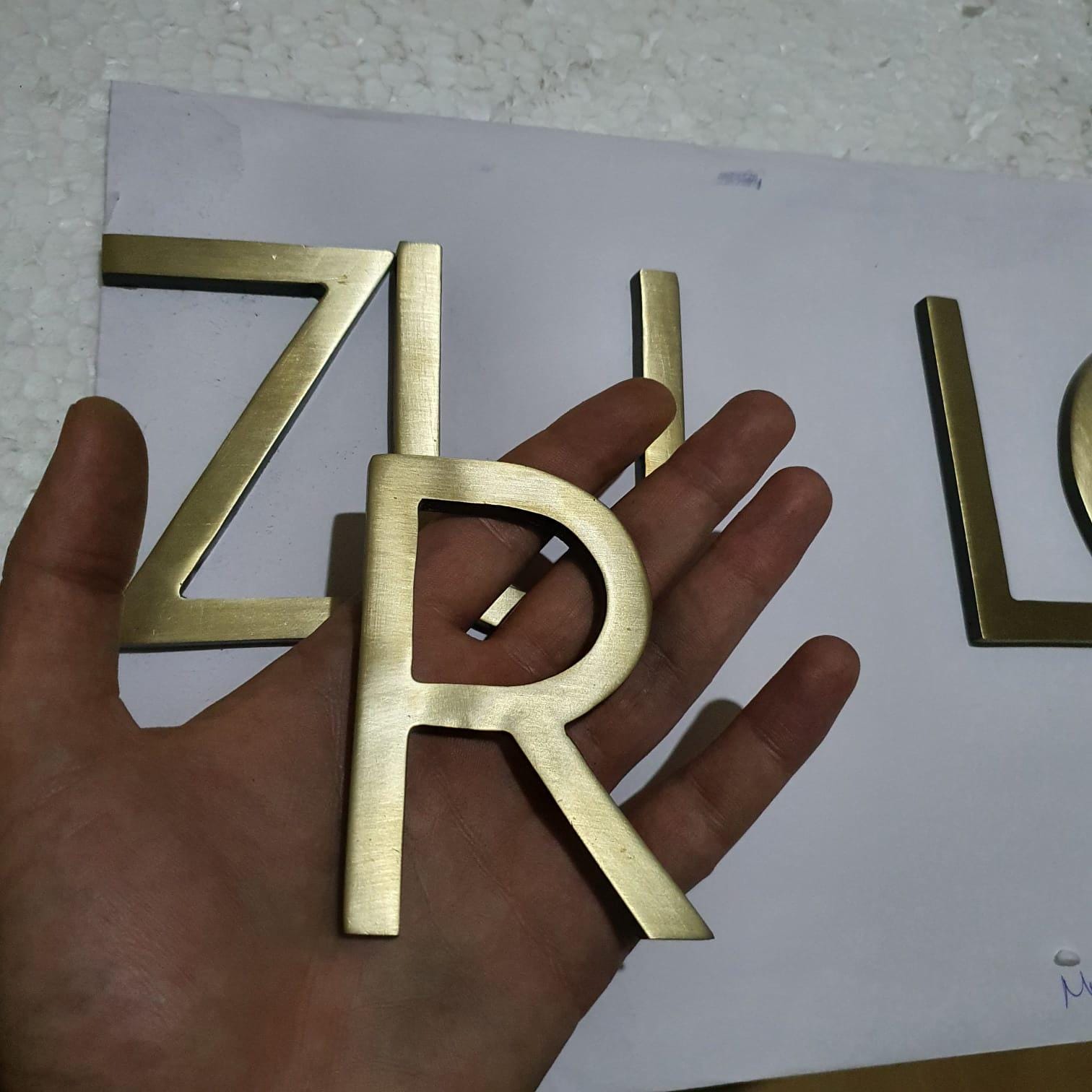 Brushed Brass Letters - Unlacquered Cast Brass Letters - Antique Aged ...