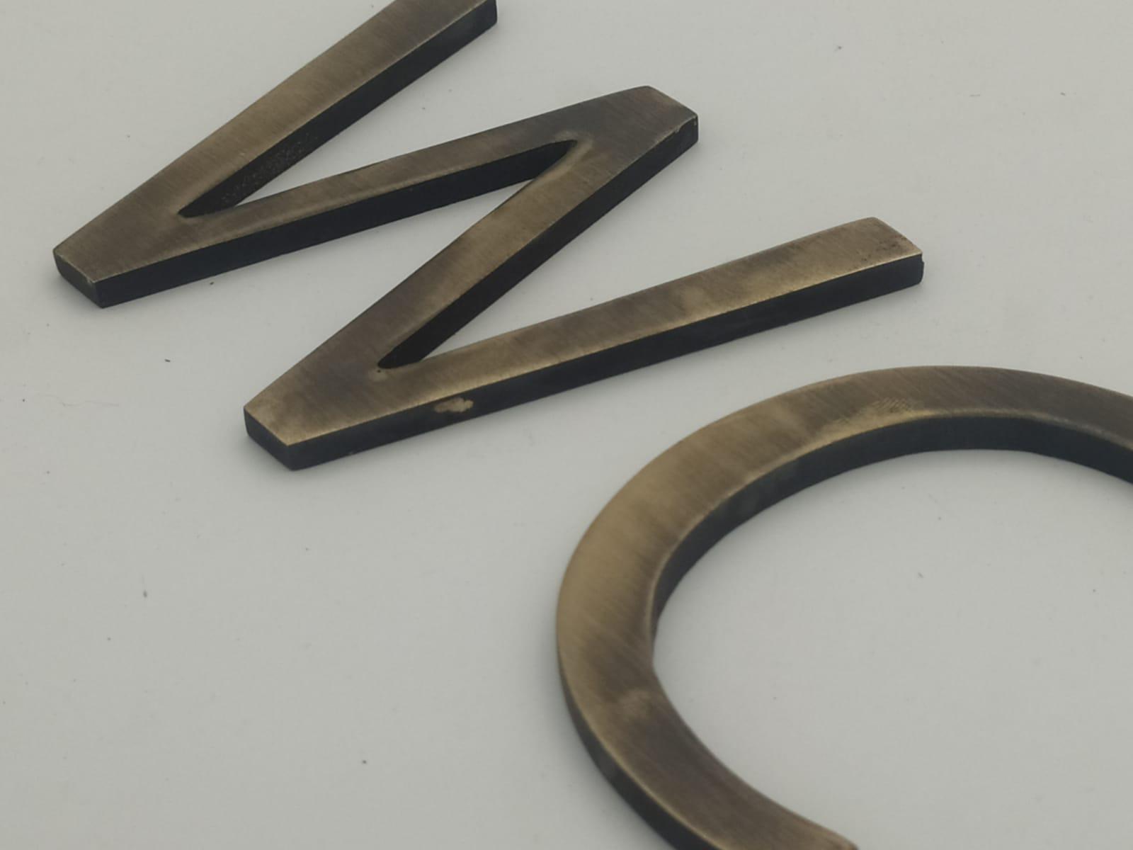 Antique Aged Brass Letters - Cast Brass Letters - Brushed Brass Letters ...
