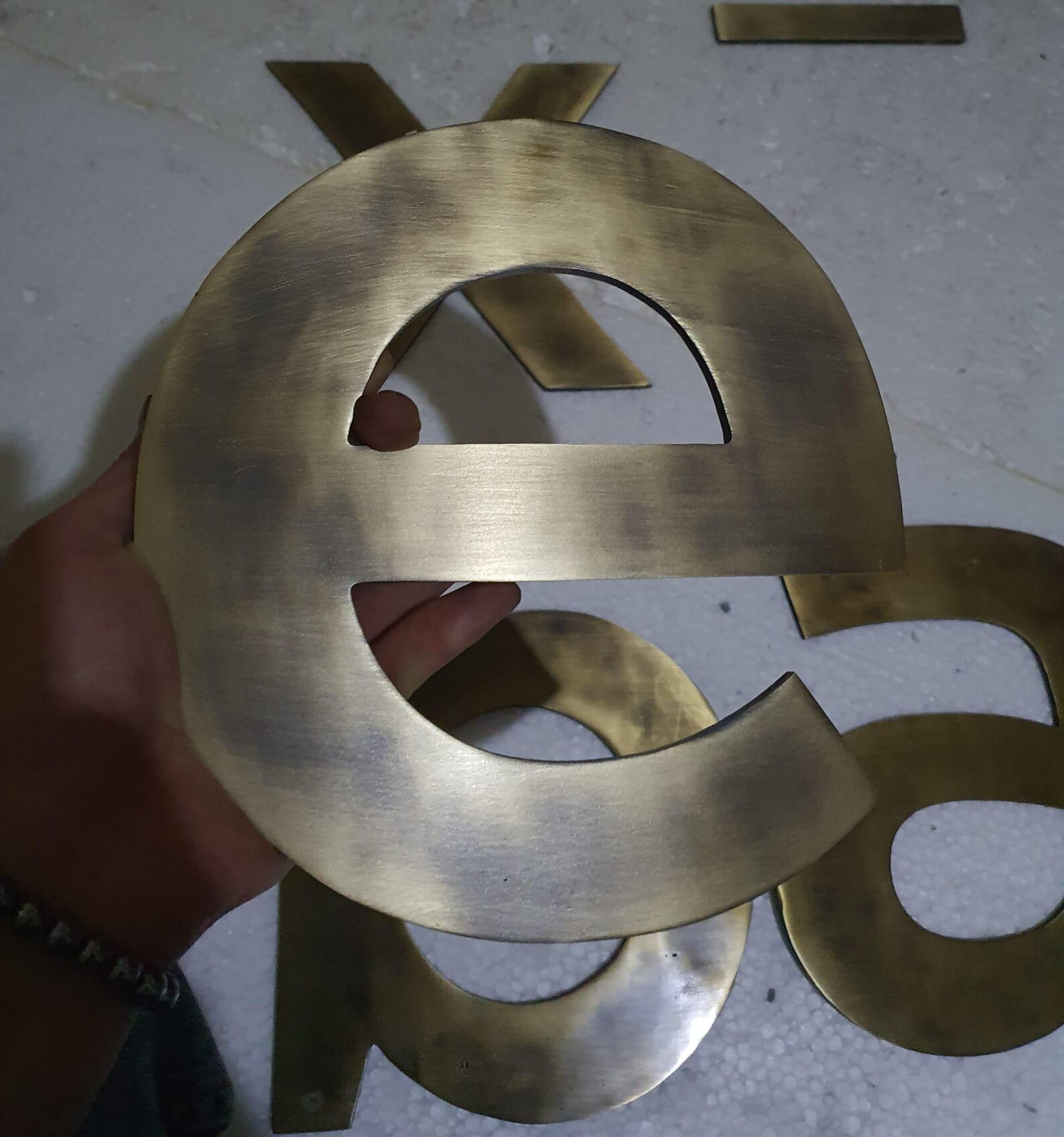 Antique Aged Brass Letters - Cast Brass Letters - Brushed Brass Letters ...