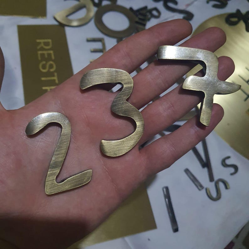 Custom Antique Brass Letters | Solid Cast House Name & Number Sign ...