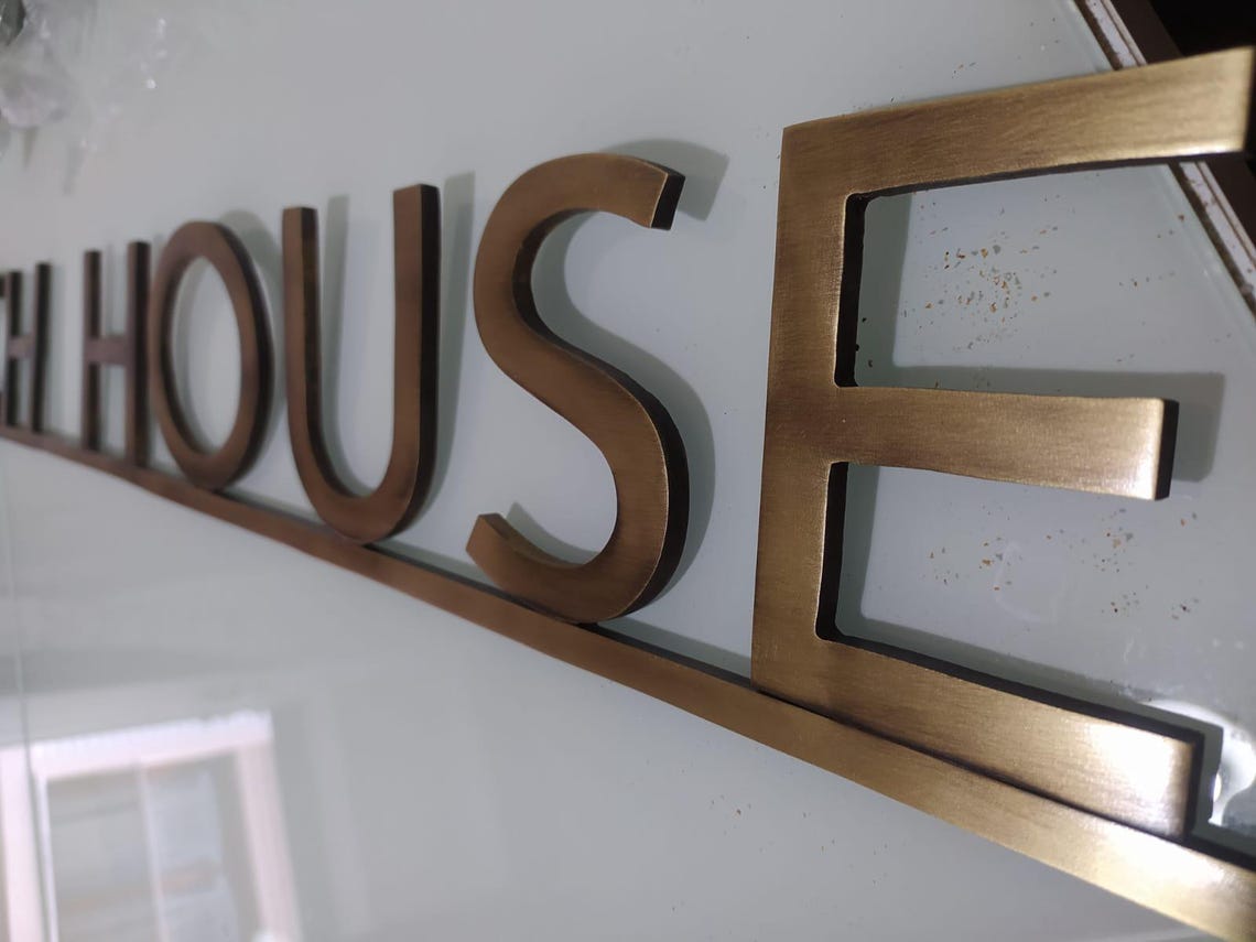 Custom Brass Letters With Underline — Handmade Solid Cast Metal ...