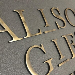 Handcrafted Matte Brushed Solid Brass Letters — Architectural Satin ...