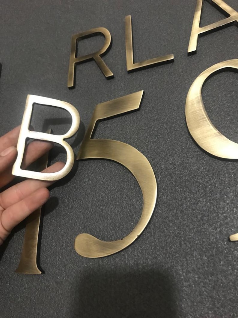 Custom Antique Brass Letters | Solid Cast House Name & Number Sign ...