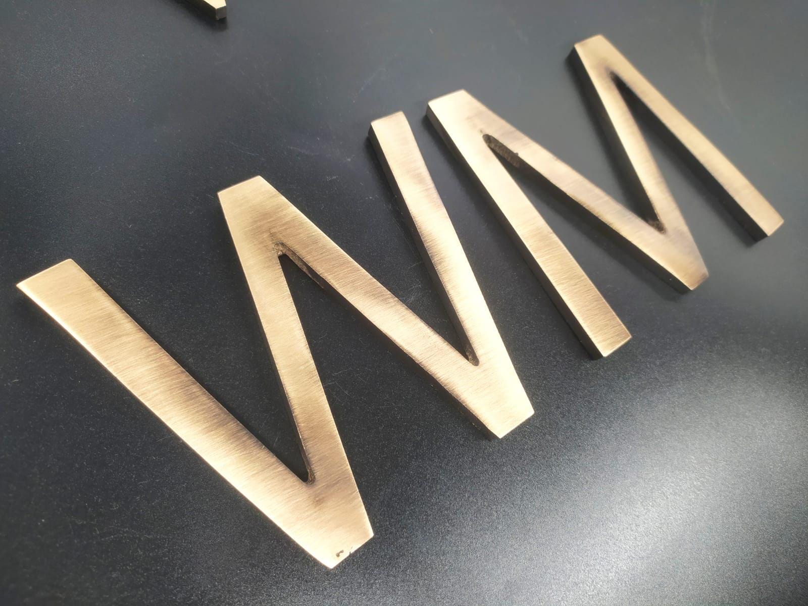 Brushed Brass Letters - Unlacquered Cast Brass Letters - Antique Aged ...