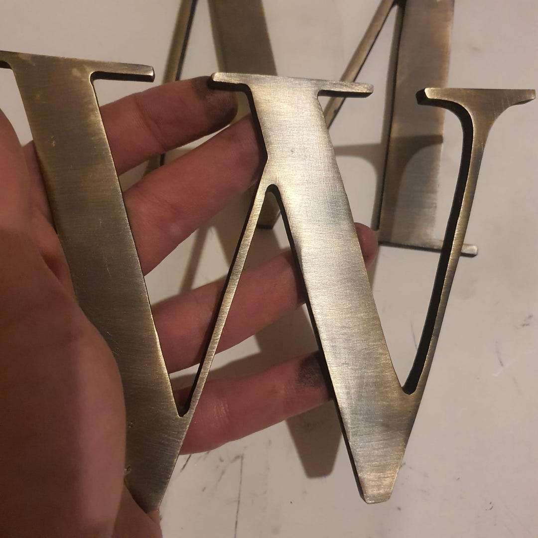 Antique Aged Brass Letters - Cast Brass Letters - Brushed Brass Letters ...