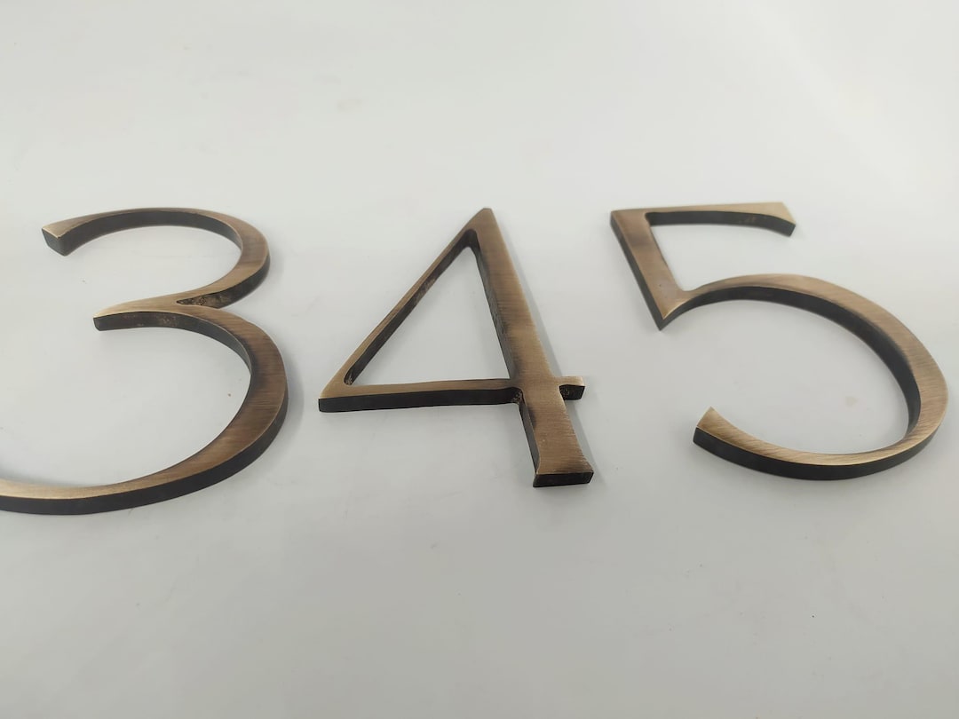 Antique Aged Brass Numbers Cast Brass Letters Brushed Brass Numbers ...