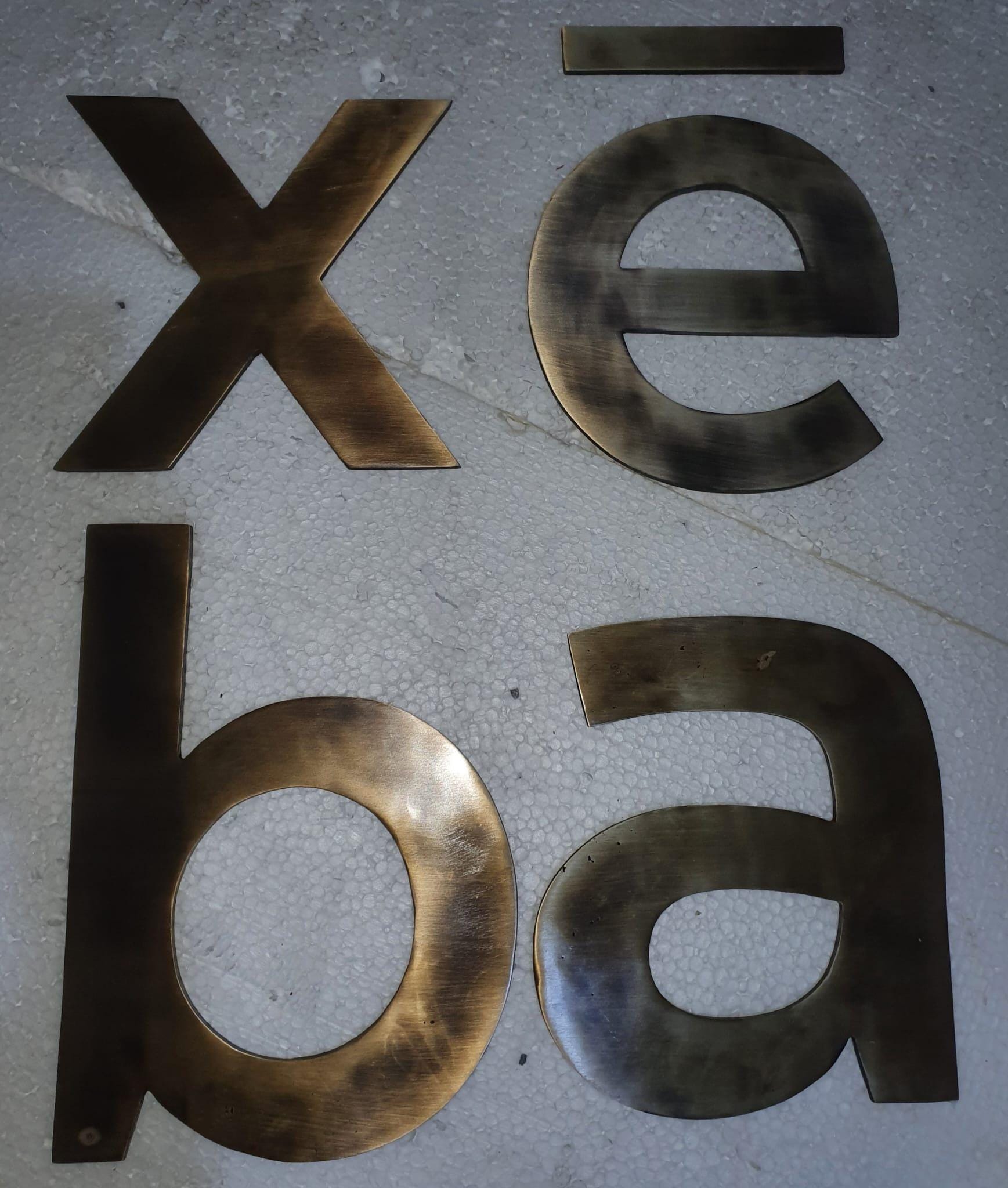 Handmade Antique Brass Letters Custom Sign — Solid Cast Metal Vintage ...