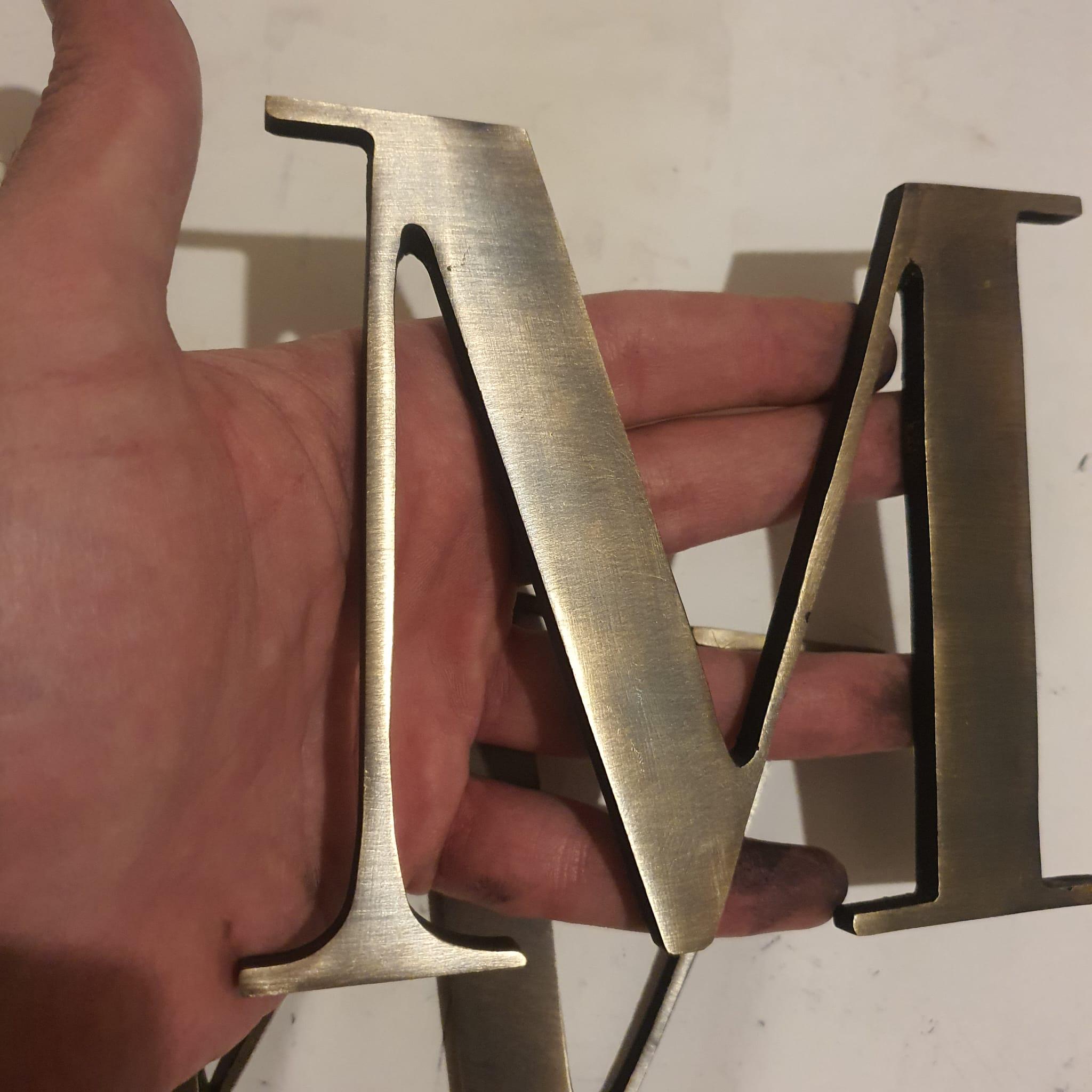 Antique Aged Brass Letters - Cast Brass Letters - Brushed Brass Letters ...