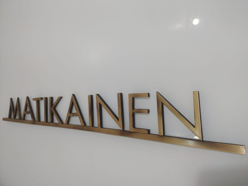 Custom Brass Letters With Underline — Handmade Solid Cast Metal ...