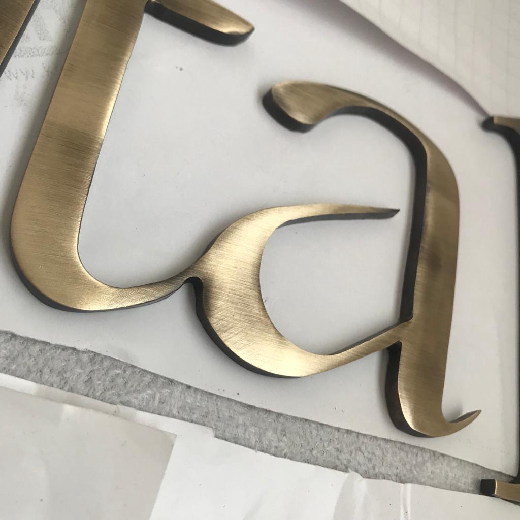 Antique Aged Brass Letters - Cast Brass Letters - Brushed Brass Letters ...