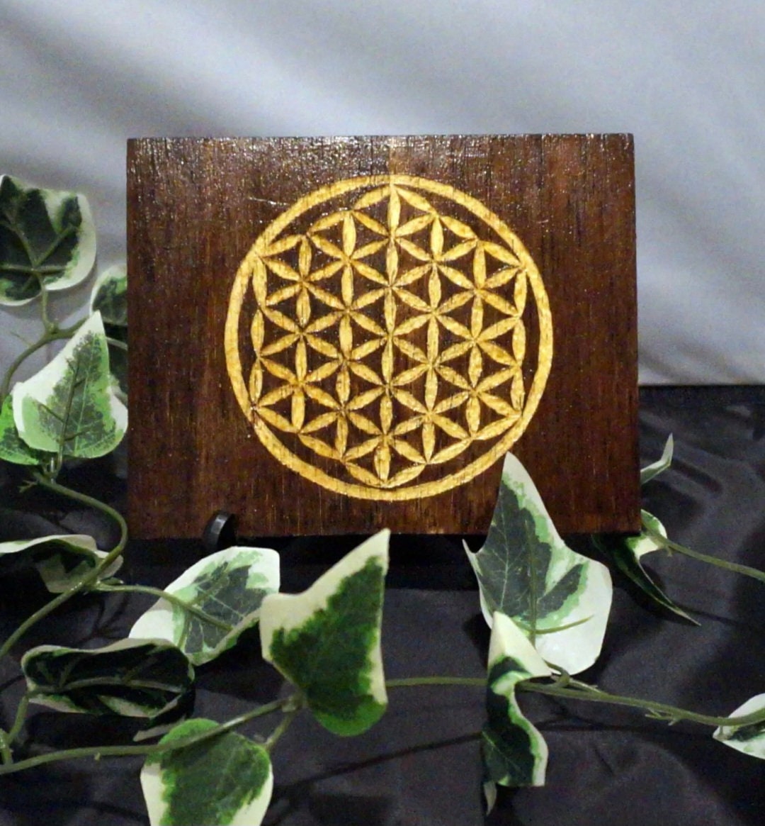 Wooden Hand Craved Crystal Grid Board Flower of Life Board - Etsy