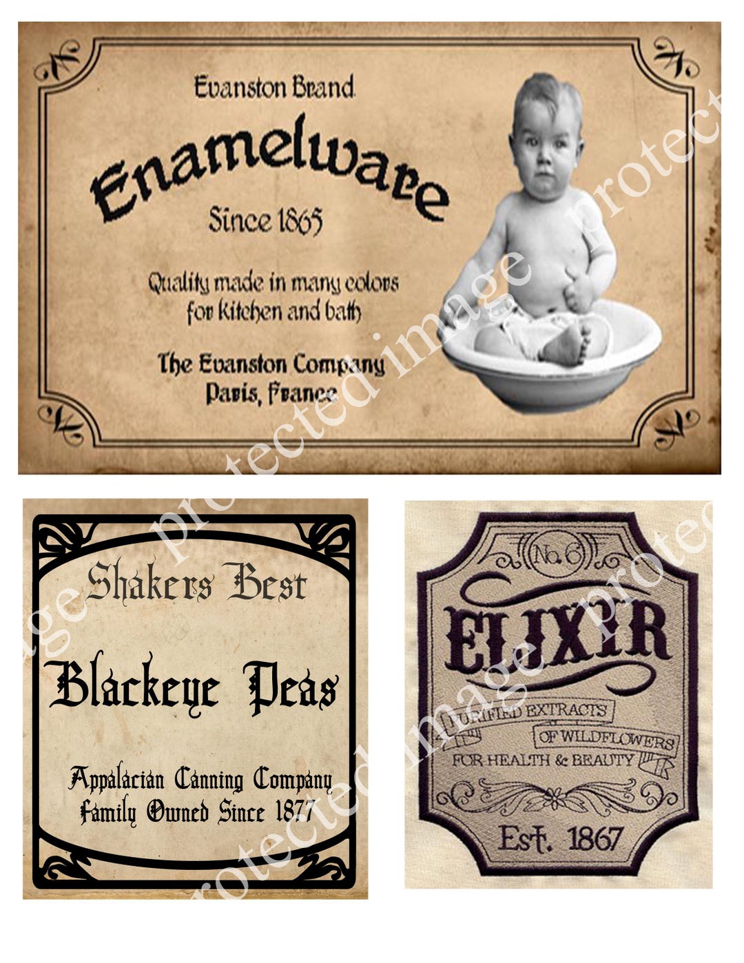 Vintage Style Primitive Labels for Jars, Tags, Boxes ~ Digital Download ...
