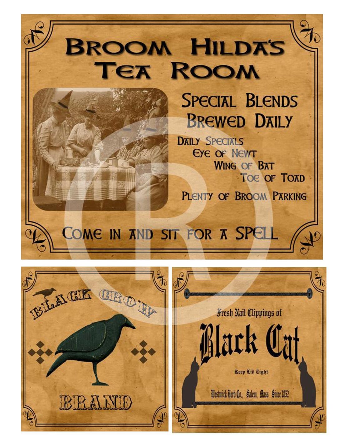 Halloween Labels for Jars, Tags, Boxes ~ Digital Download Various ...