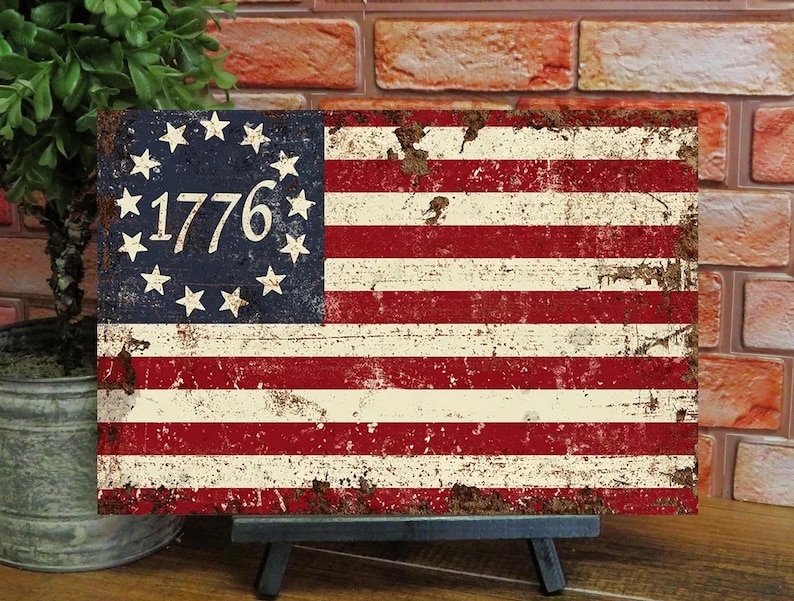 1776 Distressed Betsy Ross Flag ~ Metal Tin Sign ~ TS2234 Colonial ...