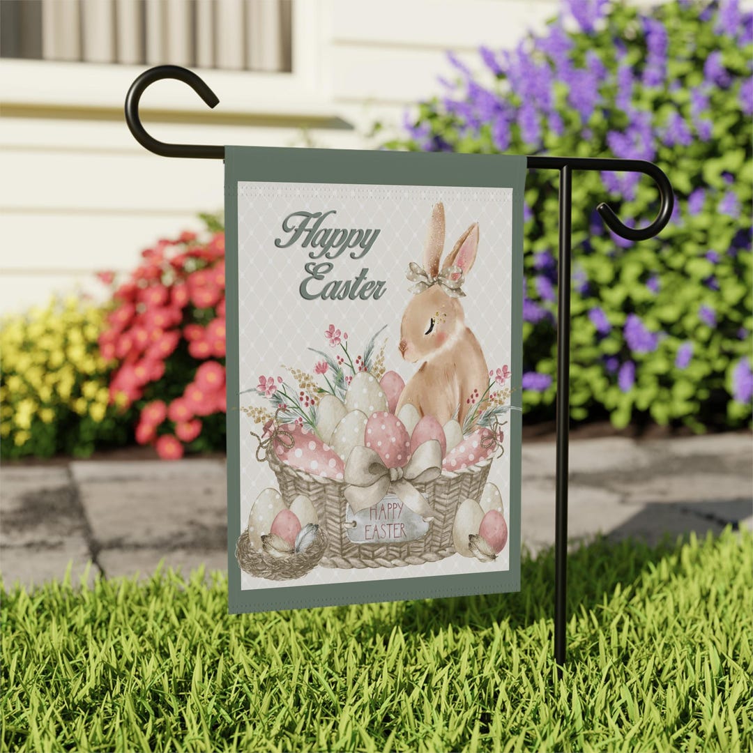 Happy Birthday Rabbits Flag Double Sided Quality Garden Flag - Etsy