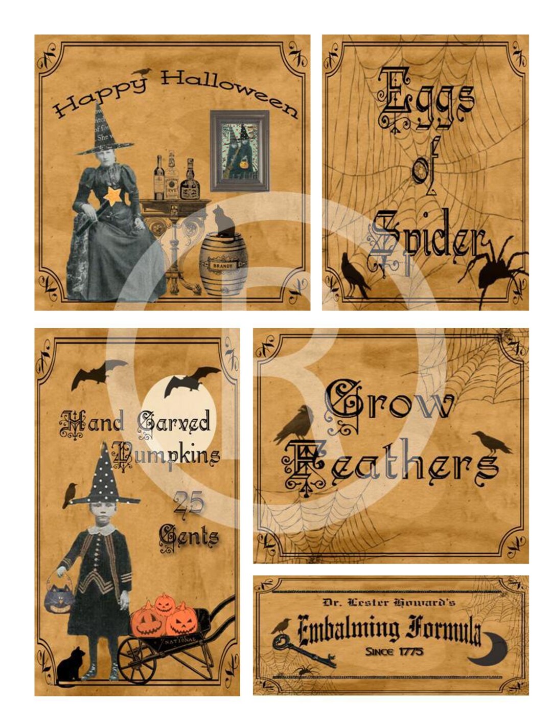 Halloween Labels for Jars, Tags, Boxes ~ Digital Download Various ...
