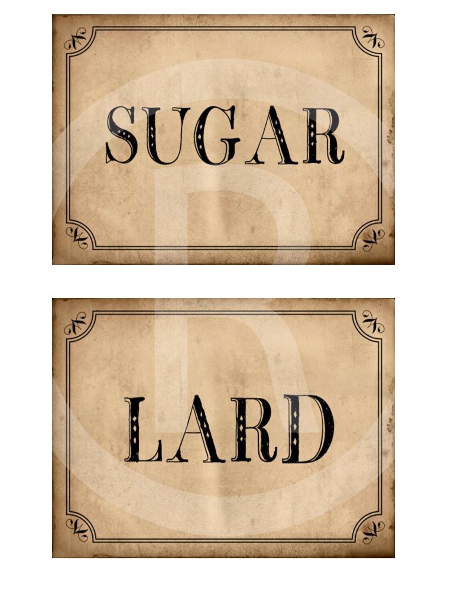 Vintage Primitive Style Labels for Jars, Tags, Boxes Digital Download ...